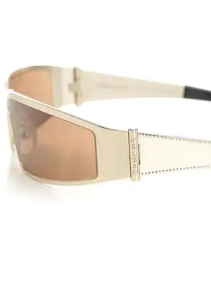 Alexander McQueen Metal Sunglasses In Light Gold