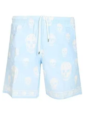 Alexander McQueen Swim Shorts With Skull Motif - Blue