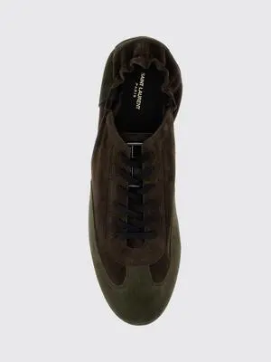 Saint Laurent Lewis Bicolor Suede Calfskin Low-top Sneakers
