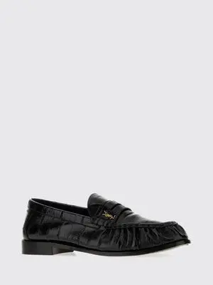 Saint Laurent Le Loafer Penny Loafers In Eel Leather With Monogram - Black