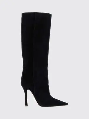 Gucci Naomi Suede Knee-high Boots With Stiletto Heel - Black
