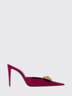 Saint Laurent Thierry Rhinestone-embellished Satin Mules With Stiletto Heel - Pink