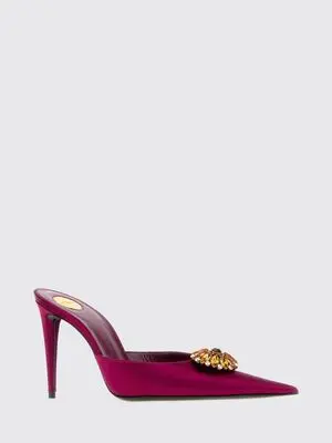 Saint Laurent Thierry Rhinestone-embellished Satin Mules With Stiletto Heel - Pink
