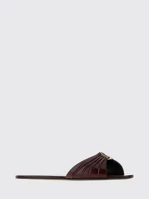 Saint Laurent Babylone Calfskin Leather Mules With Monogram