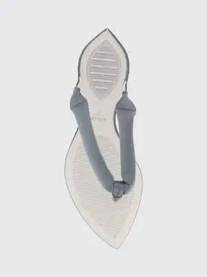Alaïa Alaia Silk-blend Thong Sandals With Low Heel And Almond Toe