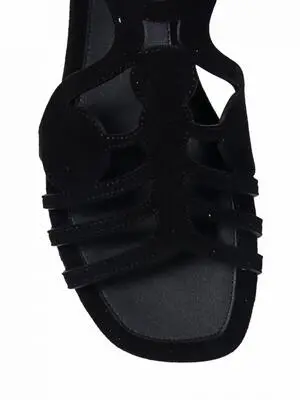 Emilio Pucci Suede Gladiator Sandals With Low Heel And Square Toe