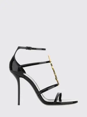 Saint Laurent Cassandra Patent Leather High-heel Sandals With Monogram