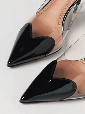 Alaïa Alaia Le Cå“ur Patent Leather And Pvc Slingback Pumps - Black