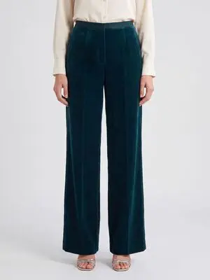FORTE_FORTE Wide-leg Corduroy Velvet Trousers With Concealed Fastening