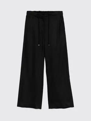 Max Mara Wide-leg Pure Wool Trousers With Drawstring Waist - Black