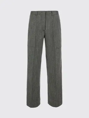 FORTE_FORTE Straight-leg Viscose-blend Trousers With Chevron Pattern And Pleats