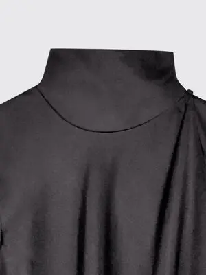 RÓHE Asymmetrical Pure Silk Blouse With High Neck And Long Sleeves - Blue