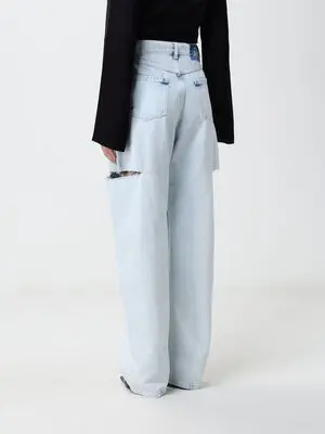 MAISON MARGIELA High-waisted Wide Leg Denim Jeans - Gnawed Blue