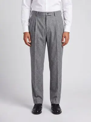 GOLDEN GOOSE Pleated Virgin Wool Tailored Trousers With A Mid-rise Waist