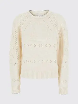 Isabel Marant Étoile Wool And Cotton Blend Crewneck Jumper With Ribbed Trims - Ecru