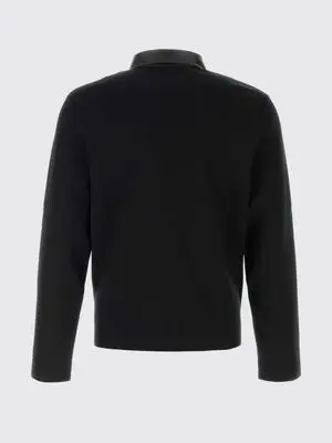 Givenchy Wool Shirt Jacket With Leather Collar And Tonal Logo