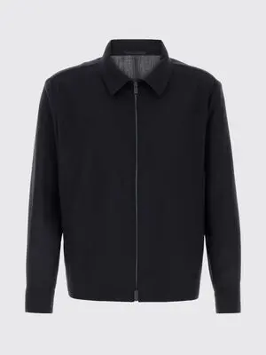 BOSS Virgin Wool Shirt Jacket With Classic Collar And Zip Closure