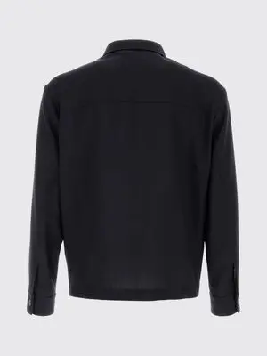 BOSS Virgin Wool Shirt Jacket With Classic Collar And Zip Closure