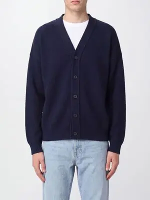 LANEUS V-neck Wool Cardigan With Button Closure