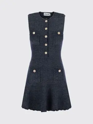 SELF-PORTRAIT Sleeveless A-line Mini Dress With Buttoned Patch Pockets