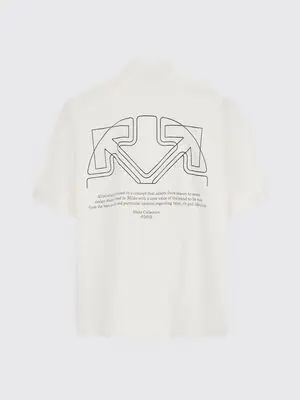 Off-White Bowling Shirt In Modal And Silk Blend With Rear Arrow Logo