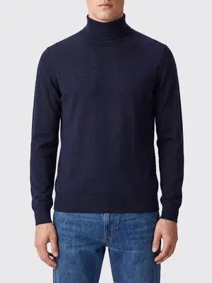 KANGRA Extrafine Merino Wool Turtleneck Sweater With Ribbed Trims - Blue