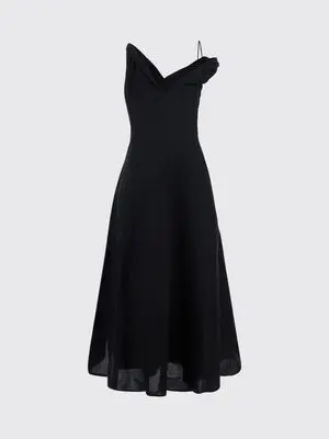 RÓHE Asymmetric Neckline Cotton Blend Midi Ceremony Dress