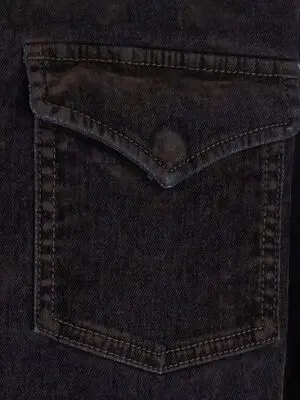 Amiri Cotton Denim Shirt With Patch Pockets And Classic Collar - Brown