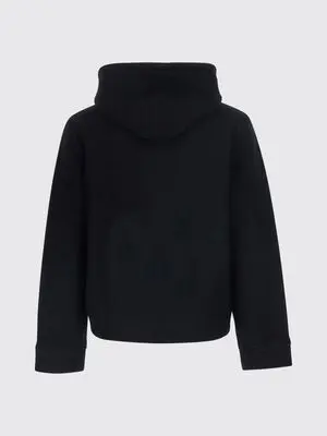 Emporio Armani Hooded Wool And Cotton Blend Zip-up Sweatshirt - Black