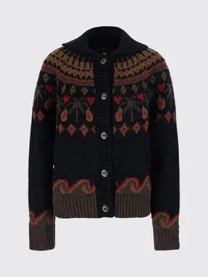 Alanui Jacquard Virgin Wool V-neck Cardigan With Buttons