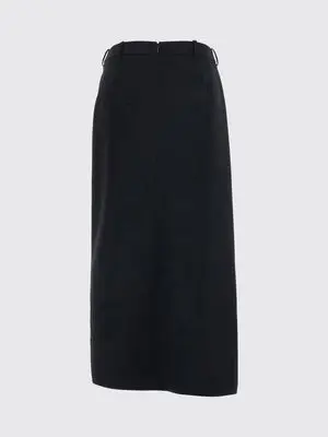 Givenchy High-waisted Asymmetric Wool Midi Skirt With Front Slit