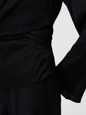 Isabel Marant Étoile Draped Long-sleeved Viscose Evening Top - Black