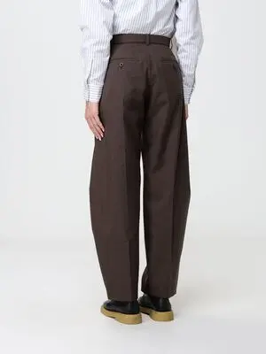 Sacai High-waisted Wide-leg Tailored Wool-blend Trousers - Brown
