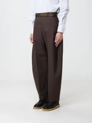 Sacai High-waisted Wide-leg Tailored Wool-blend Trousers - Brown