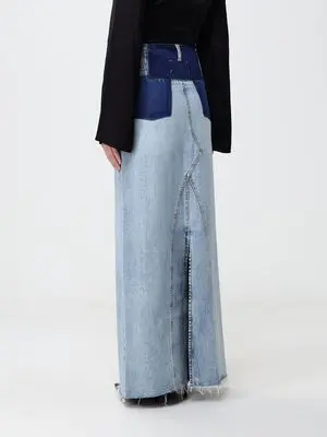 MAISON MARGIELA High-waisted Long Leather Skirt With Four Stitches
