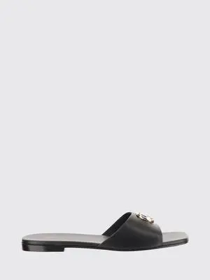 Gucci Gg Marmont Nappa Leather Low-heeled Mules With Metallic Monogram - Black
