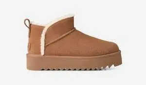 UGG Ultra Mini Aiyanna Platform Classic Boots - Chestnut