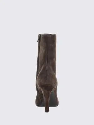 Saint Laurent Jill Suede Ankle Boots With Stiletto Heel - Black