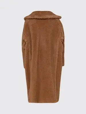 Max Mara Long Double-breasted Coat In Camel Wool And Silk