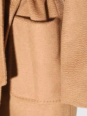 Max Mara Knee-length Camel Wool Robe Coat With Shawl Collar And Belt