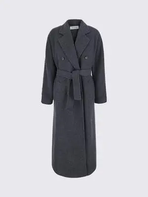 Max Mara Long Cashmere Belted Coat With Revere Collar - Gray