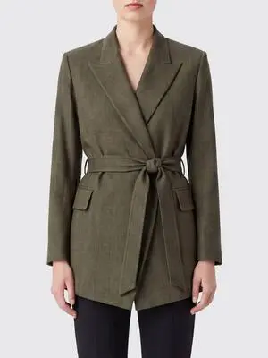 Max Mara Prince Of Wales Check Wool Robe Blazer - Brown