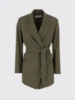 Max Mara Prince Of Wales Check Wool Robe Blazer