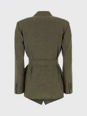 Max Mara Prince Of Wales Check Wool Robe Blazer