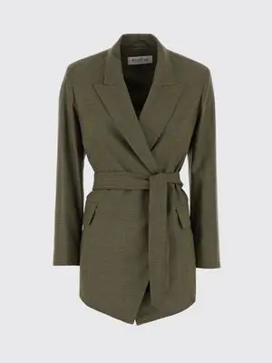 Max Mara Prince Of Wales Check Wool Robe Blazer - Brown