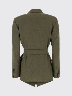 Max Mara Prince Of Wales Check Wool Robe Blazer - Brown