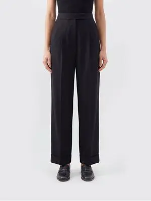 Max Mara Virgin Wool Trousers - Black