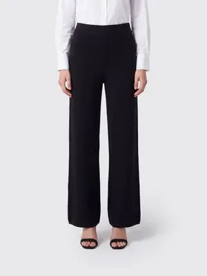 Max Mara High-waisted Wide Leg Knit Trousers In A Wool Blend - Black