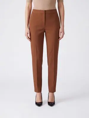 Max Mara Acino Mid-rise Slim Fit Skinny Wool Trousers - Brown