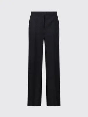 Max Mara High-waisted Straight Leg Trousers In Linen And Silk - Black
